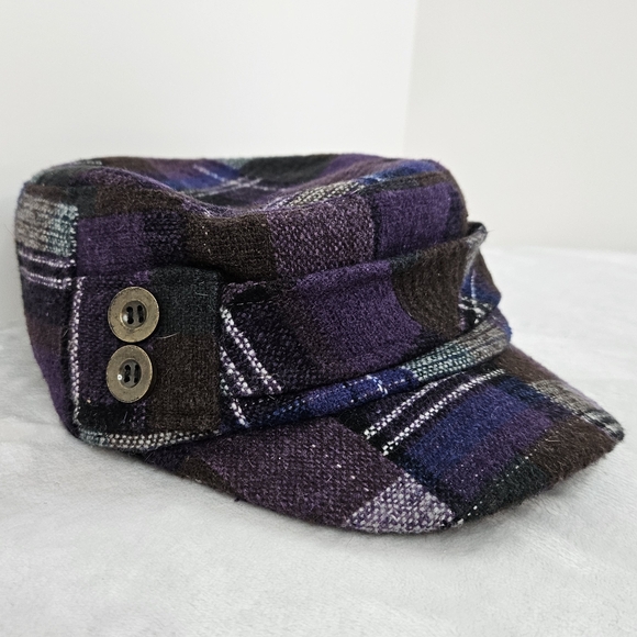 Mudd | Accessories | Mudd Newsboy Cadet Style Cap Purple Plaid With ...